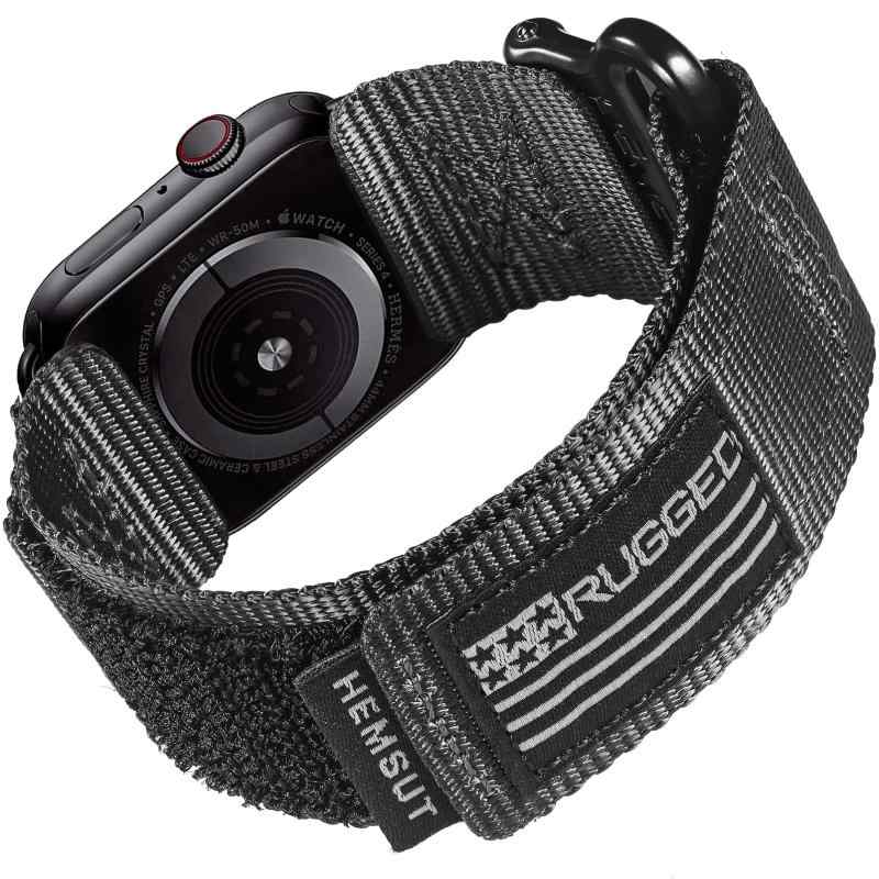 Hemsut コンパチブル Apple Wacthバンド アップルウォッチバンド ウルトラナイロン運動バンド apple watch series/Ultra交換バンド iWatchバンド 38/40/41/42/44/45/49/46mm...