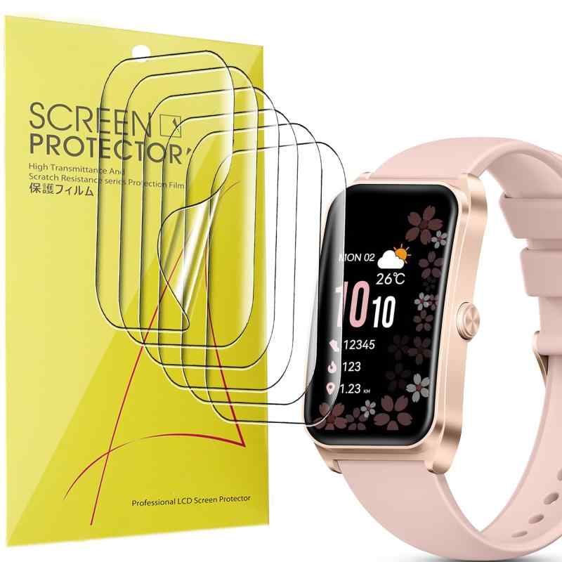 Lamshaw for FOSMET FOS10 スマートウォッチ 保護フィルム, [6枚組] 4H硬度 TPU 保護フィルム カバー 液晶フィルム 対応 FOSMET FOS10 1.47インチ スマートウォッチ用👉【対応...