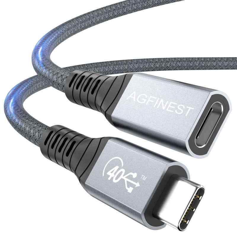USB4 延長ケーブル Thunderbolt 4 延長ケーブル AGFINEST【100W 急速充電 40Gbps高速データ転送 8K@60Hz映像出力】thunderbolt 4/Thunderbolt 3/USB 3.2/USB2.0...