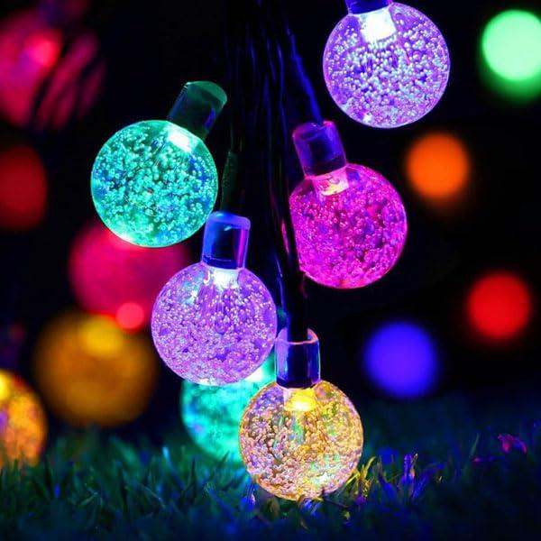 イルミネーション ライト LED ソーラー 屋外 防水 ソーラーライト ストリングライト ガーデンライト バブル 屋外用 明るい 飾り おしゃれLED数：30球カラー：ゴールド、ホワイト、ブルー、カラフル、カラフルは写真より原色に近い色味で...