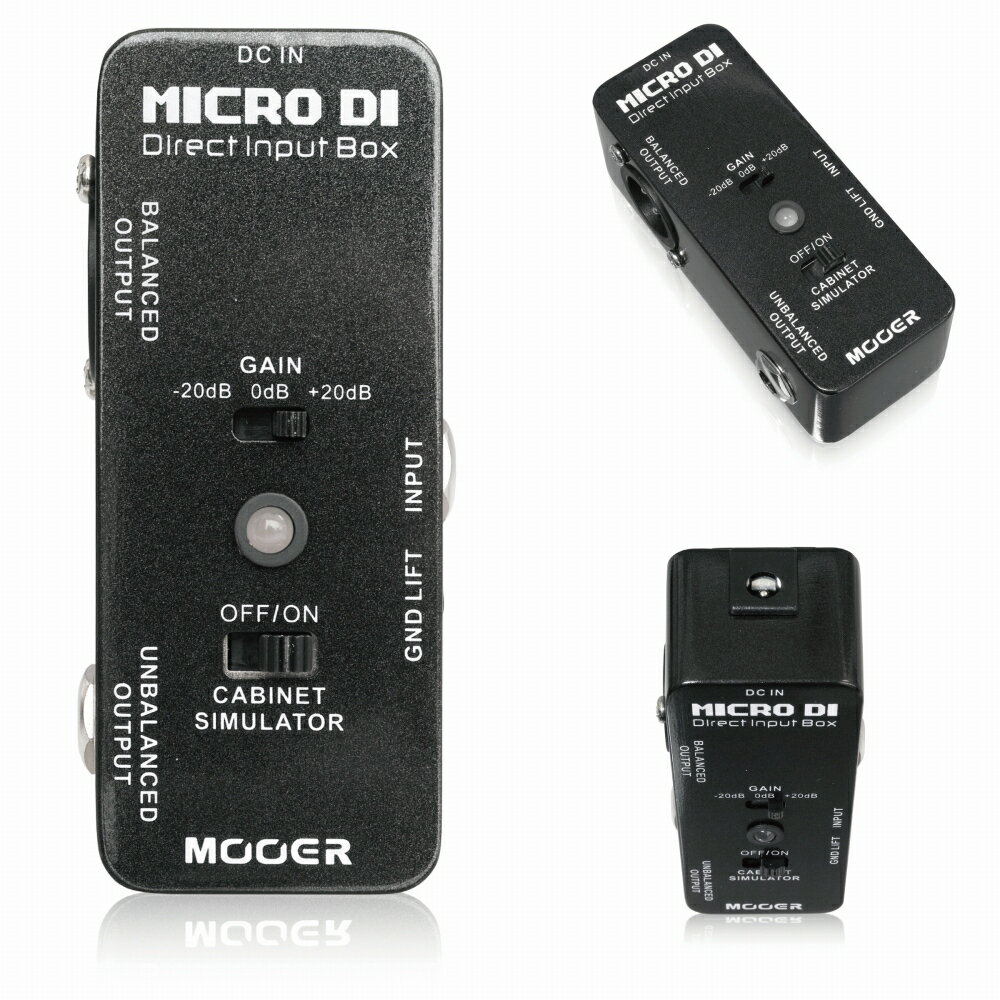 種類 その他 アダプター 9Vセンターマイナス 電池駆動 - コントロール GAINスイッチ、CABINET SIMULATORスイッチ、GND LIFTスイッチ ムーア—　マイクロディーアイ Micro DI Micro DIは、超小型筐...