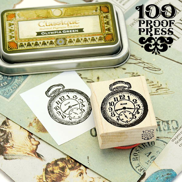 ■商品詳細 商品名 100 プルーフ プレス　ラバースタンプPocket Watch, Small(ポケットウォッチ) サイズ 本体サイズ：幅3.8×奥行4.2×厚さ2.7cm 印面サイズ：横3.2×縦3.9cm ※サイズはすべて概寸です。...