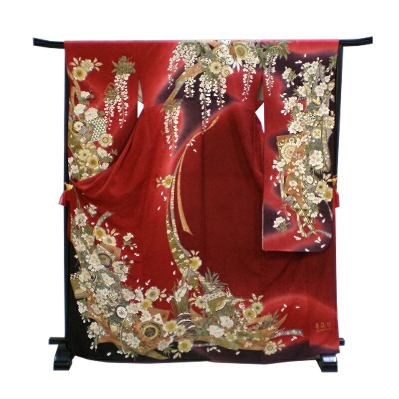 着物寸法詳細（cm） 身丈 肩裄 袖丈 前幅 後幅 174.5 66.5 107 24.5 30 サイズ 参考身長：155〜178 洋服サイズ：M 号数：11号位まで 素材 表地：正絹 長襦袢：合成繊維 帯、帯揚げ、帯締め：正絹 肌着、足袋...