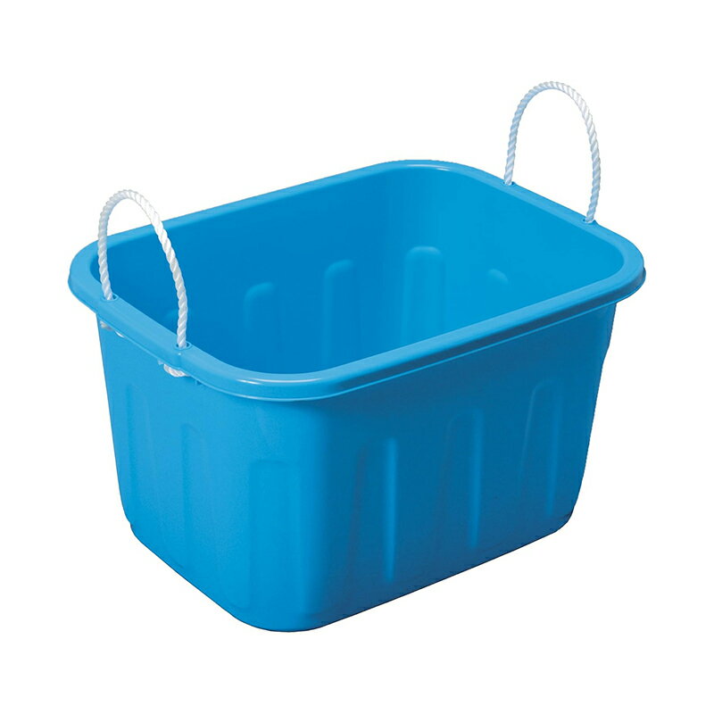持ち運びしやすい持ち手がついた角型の大きなタライ。 おもちゃの整頓、アウトドアやガーデニング、野菜洗いなど、使い方はいろいろ。 本体サイズ：約幅59.5×奥行44.5×高さ34.5cm 素材・材質：ポリプロピレン 生産国：日本 容量：約62...