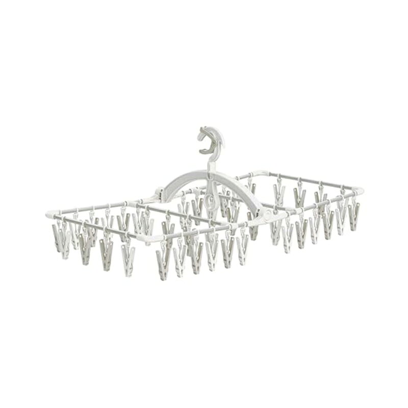 商品サイズ：78×38.3×31cm（展開時）　ピンチ40個付 お洗濯の「楽」がいっぱいあるアルミ角ハンガー ピンチが360度回転しますので、洗濯物を干す向きを選ばず干しやすい アルミフレームなので軽くて丈夫、さびにくく清潔に使えます ピン...