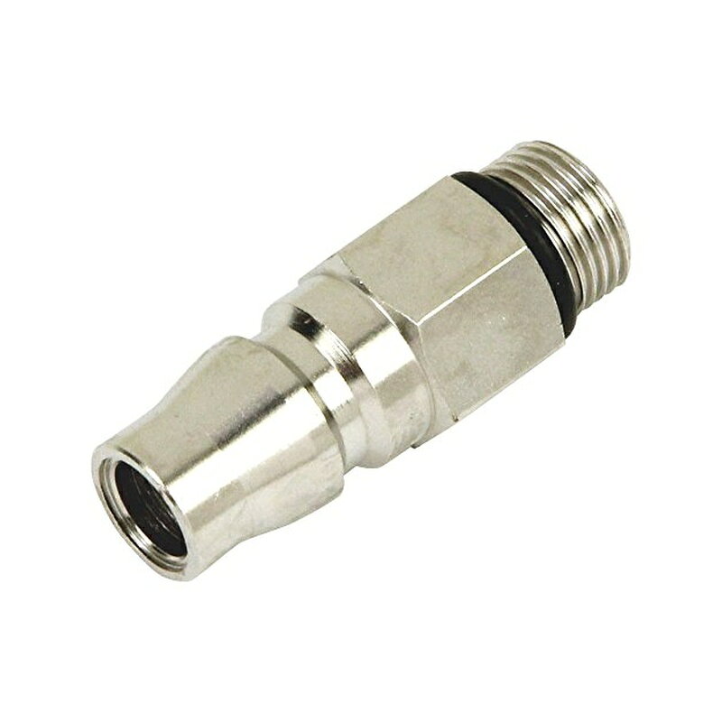 接続ねじ(ダスター側):M12×1.0、六角対辺:14mm 取付:ワンタッチプラグ 最高使用圧力:1.0MPa 適用流体:空気 本体:真鍮、Oリング:NBR エアダスター用のワンタッチカプラタイプ接続プラグ 【用途】 エアダスターと配管の接...