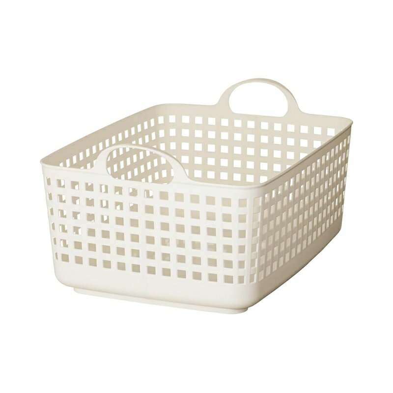 サイズ:約35.5x51x高さ(取って含む)24cm 本体重量:約690g 素材:ポリプロピレン 生産国:日本 シーンによって選べる洗濯や収納に便利なバスケットシリーズ。取っ手付きで持ち運びに便利です。棚やカラーボックスの収納にも便利です。...