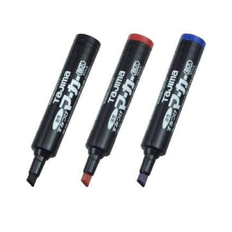芯の太さ：6mm インク：油性染料 外装：PP 油性 コンクリートのザラザラ面でも減りが少ない耐久芯を採用。絶妙なカットで細線・太線・文字も書きやすく、筆記線が確かな平芯。プラスチックやガラス面で色が鮮明な油性ペン。 キャップを外して芯が乾...