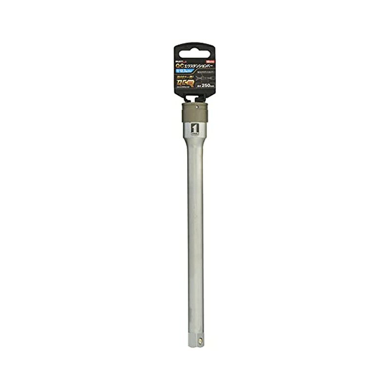 全長:250mm 本体側差込角（凹）:12.7mm(4分) ソケット側差込角(凸）:12.7mm(4分) 材質:クロムモリブデン鋼 新機能。取付・取替が一発で可能。 今までわずらわしかった、差込角12.7mmのソケット交換が簡単スピーディー...