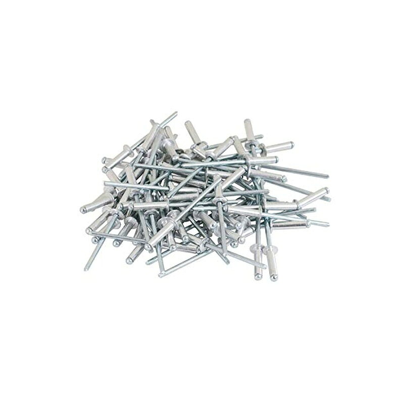 リベット径:3.2mm 下穴寸法:3.3~3.4mm 締付可能板厚:6.4~9.6mm 引張強度:140kg 剪断強度:90kg ハンドリベッターを使用すれば薄板の締結が行える 【用途】 部材と母材の締結 【特徴】 ・ハンドリベッター用のブ...