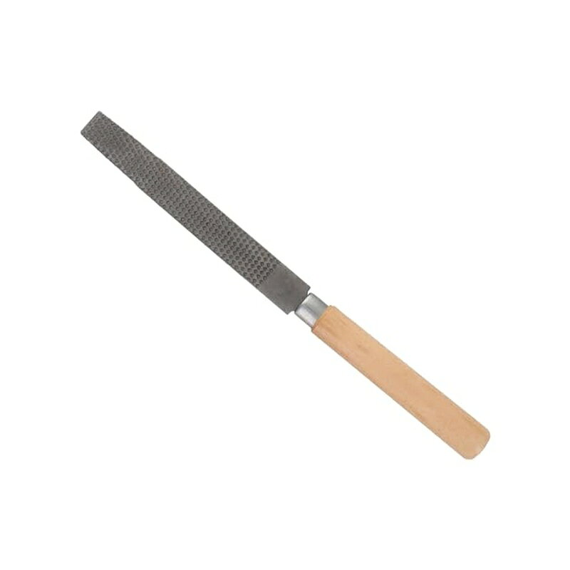 ●形状：平 ●刃長：100mm ●全長：190mm ●厚み：4mm 【特長】 ●片面が鬼目（荒削り）、裏面がヤスリ目（仕上げ）になっています。 ●手になじみやすい木柄付きです。 商品写真は、 お使いのモニター設定、お部屋の照明等により実際の...