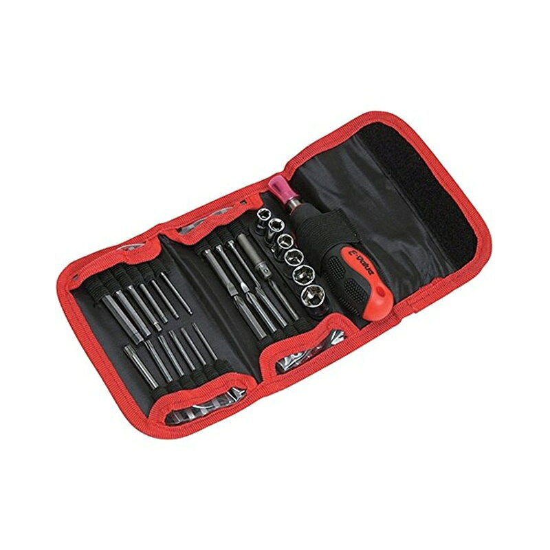 ◆家具の組み立て・メンテナンスに適した27pcs入りのセット ◆家庭・事務所の常備工具として便利 ◆ビットはドライバードリルでも使用可能 ◆持ち運びに便利なベルト通しループ付きの収納ポーチ ドライバーハンドル 6.35mm差込角ソケット(6...