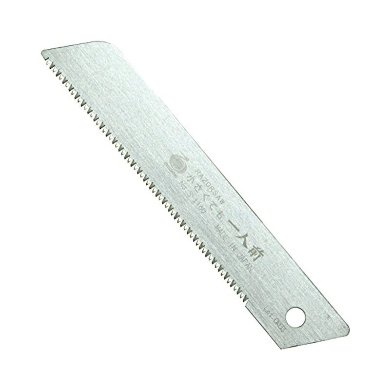 刃長:80mm ピッチ:1.3mm 板厚:0.45mm 仕様:衝撃焼入・サビに強い特殊表面処理・レーザーマーキング 鋸刃:鋼 小さくても一人前一般 替刃 生産地:日本有数の金物の町、兵庫県三木市で生産 切れ味:コンパクトですが本格目立てなの...