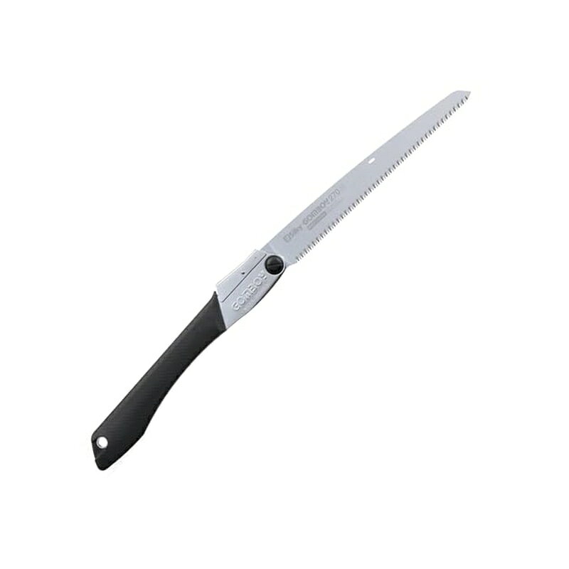 折込時305mm×65mm×20mm、使用時560mm×80mm×20mm 刃渡り270mm、目数10枚目/30mm、切り幅1.3mm、重量290g 折込鋸のスタンダード「ゴムボーイ」シリーズの万能目タイプ ディンプル形状ハンドルで握り心地...
