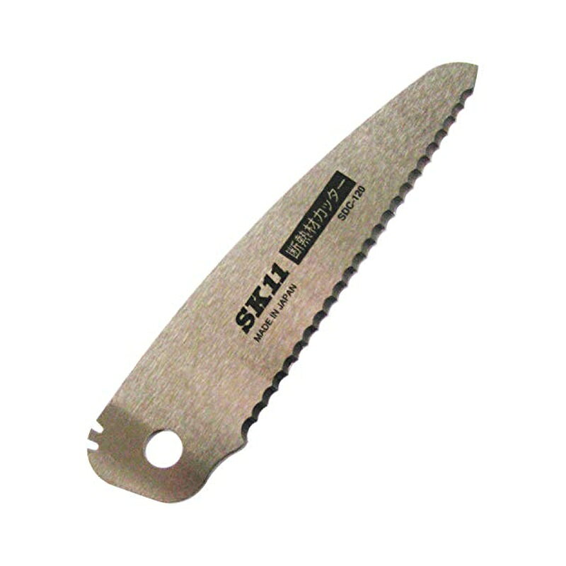 用途:断熱材・段ボール・綿ロープ・発泡スチロールなどの切断作業 刃渡り:120mm 刃厚:0.8mm 適合機種:SK11断熱材カッター(SDC-120) 材質:SK-5 小さな波型刃で断熱材をスムーズにカット 【用途】 断熱材・段ボール・綿...