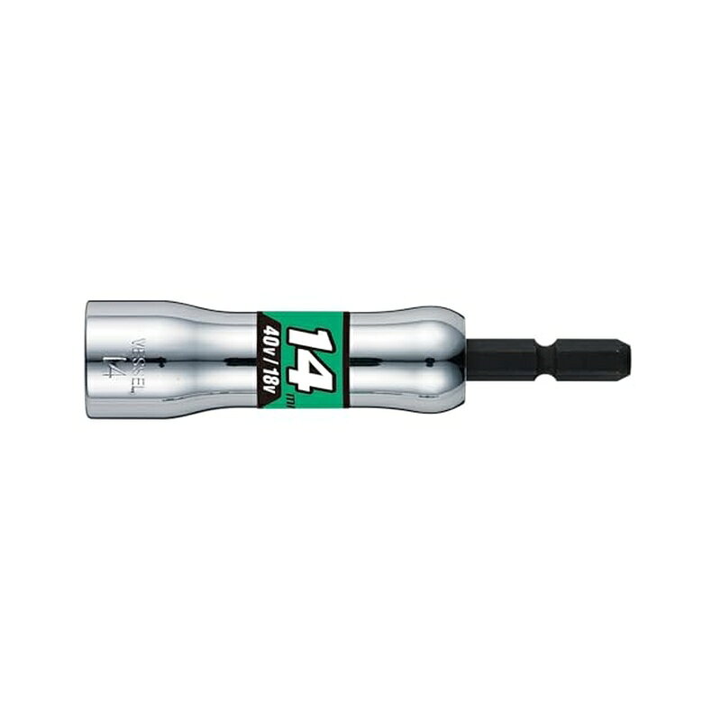サイズ：対辺14mm シャンク径：6.35mm 外径：20mm ソケット穴深さ：50mm ナット受部深さ：8mm 全長：90mm 18V・40Vインパクトレンチ対応 【用途】 住宅、ビル建築、仮枠、道路工事、電気設備、水道配管、ソーラーパネ...