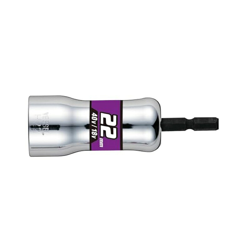 サイズ：対辺22mm シャンク径：6.35mm 外径：29mm ソケット穴深さ：50mm ナット受部深さ：12mm 全長：90mm 18V・40Vインパクトレンチ対応 【用途】 住宅、ビル建築、仮枠、道路工事、電気設備、水道配管、ソーラーパ...