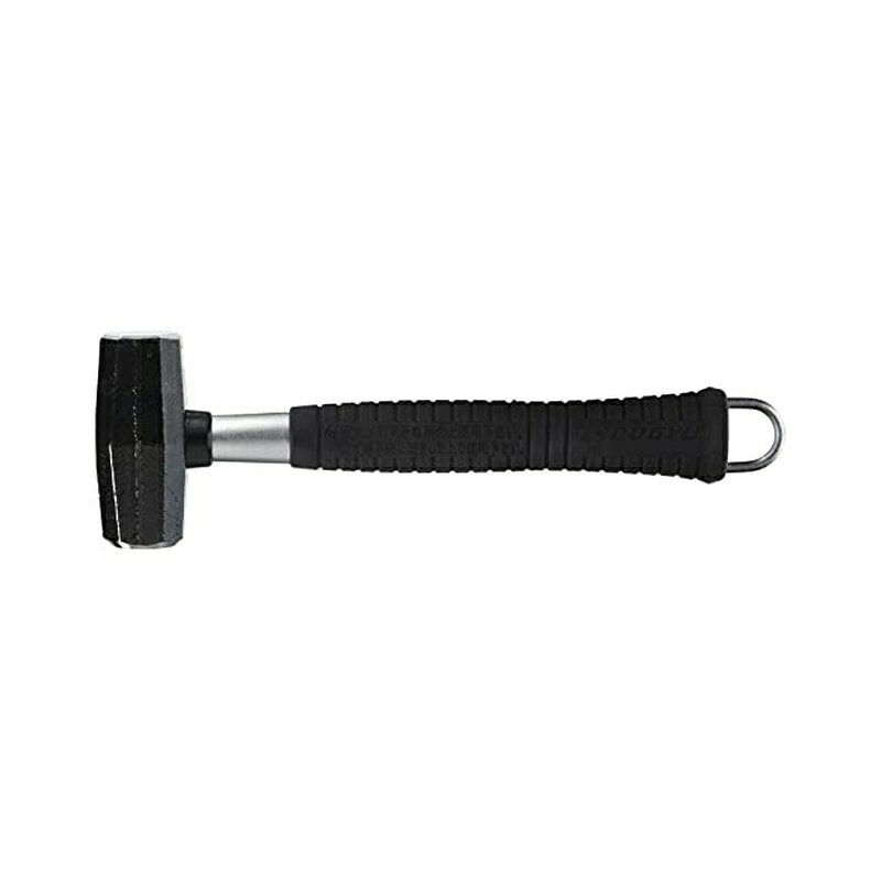 全長:約300mm 頭の全長:約93mm 口径:直径35mm 全重量(約):1,180g 吊金具付きなのでハンマーフックに簡単脱着できます。 頭は強い打撃力を可能にした鍛造品です。 シャフトは大径20oシャフトを使用。 握りやすい細身グリッ...
