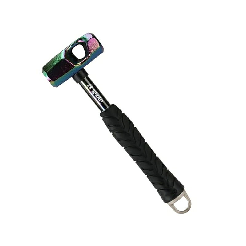 仕様:虹色チタンコーティングメッキ ヘッド硬度:HRC37度〜43度 ヘッド径:33mm、全長:290mm 頭重量:600g、全重量:900g ヘッド:機械構造用炭素鋼S53C、柄:クロームモリブデン鋼、グリップ:PVC、取付リング:ステン...