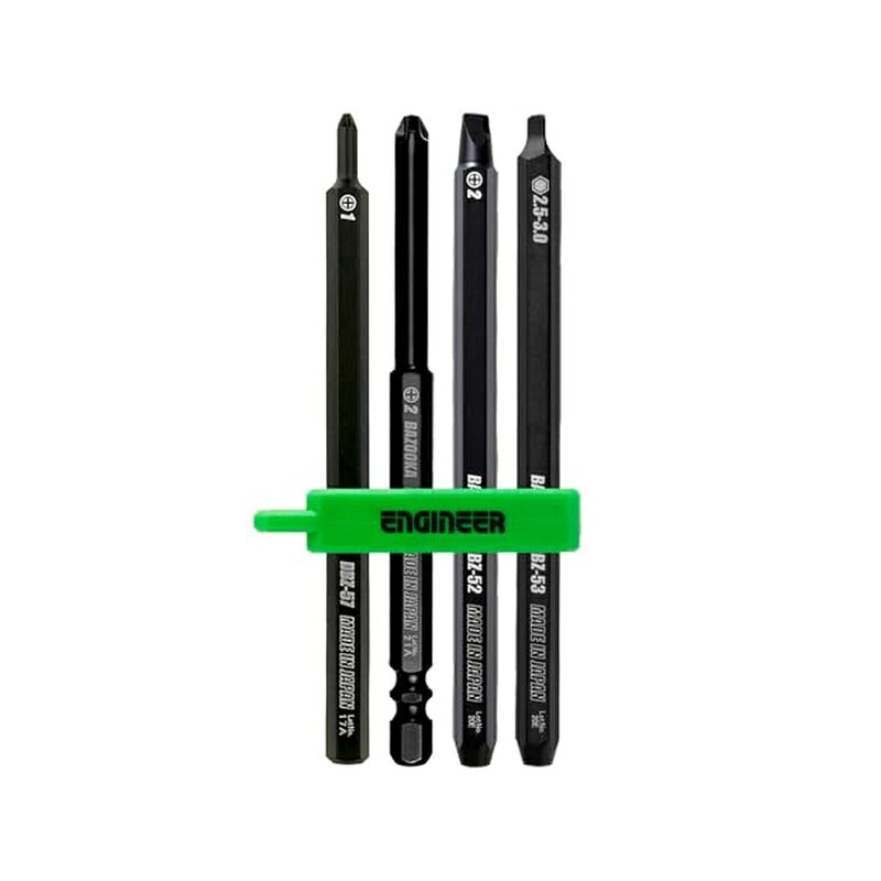 潰れたプラスネジや六角穴付きボルトを外せるドライバービットの4本セット。 【特徴】 独自の先端形状により、潰れたネジを外せます。 軽症用ビットは潰れたネジを叩かずに外せます。 重症用ビットは潰れたネジをハンマーで叩いて外せます。 ブリスター...