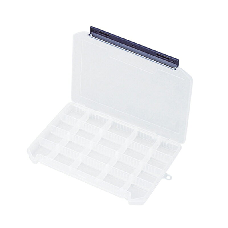 カラー：クリア サイズ：255×190×40mm 素材：本体・蓋：ポリプロピレン 止具：ABS 付属品：可変仕切板16枚付 一体式止め具で一発開閉が可能 3.2mmという驚異的な間隔で仕切ることができる 小物の小分けに適したケース 深型タイ...
