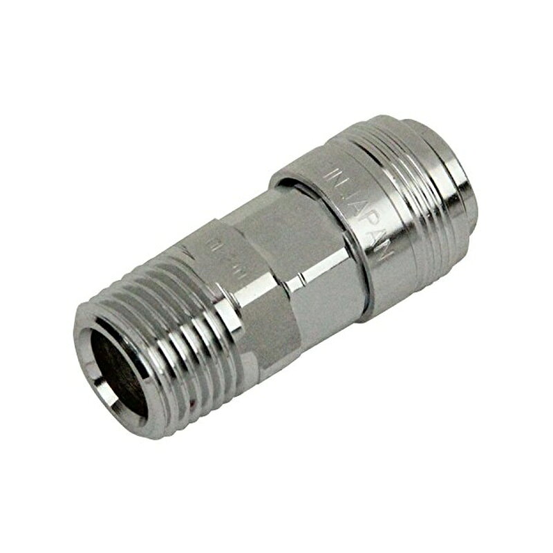 仕様:汎用エアソケット、適合サイズ:R1/2 商品サイズ:53.2×23mm、重量:84g 適用流体:空気、最高使用圧力:1.5MPa 本体:鋼鉄・他、Oリング:NBR エア配管をワンタッチで接続でき、従来品より大幅に小型軽量化、手元や接続...