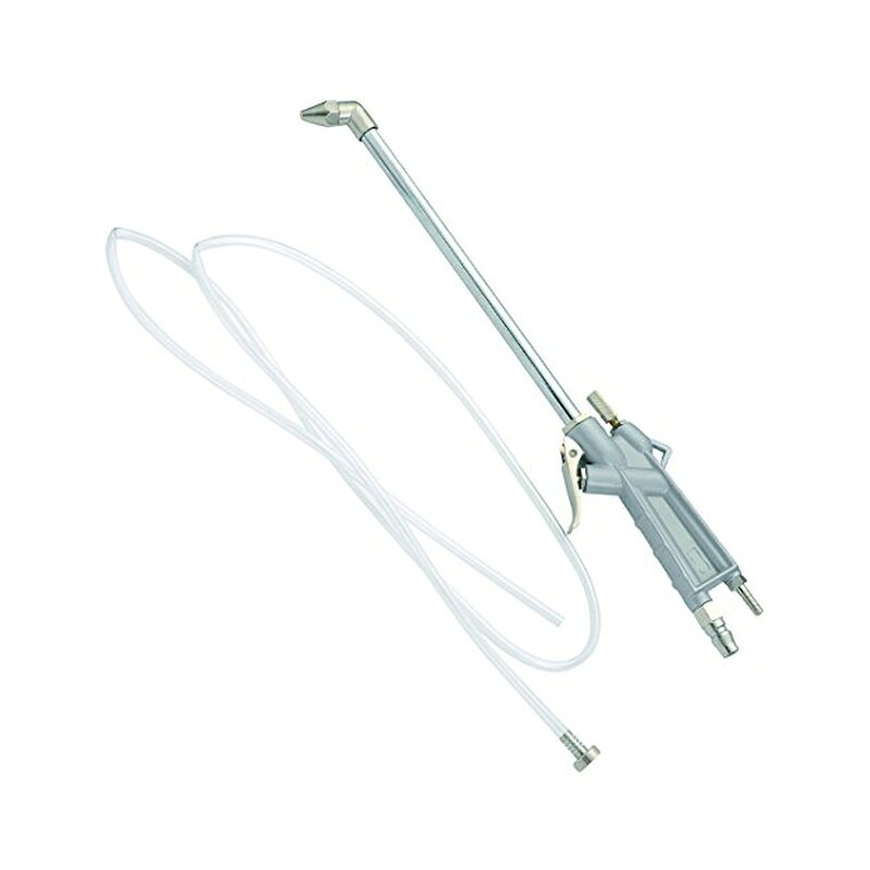液材供給方式:吸上げ式、吸上げホース長さ:約1500mm 吹付け距離:250mm前後、ノズル口径:1.4mm 最高使用圧力:0.7MPa 最大空気使用量:210L/min、最大液体吐出量:0.23L/min 本体重量:約285g、付属品:吸...
