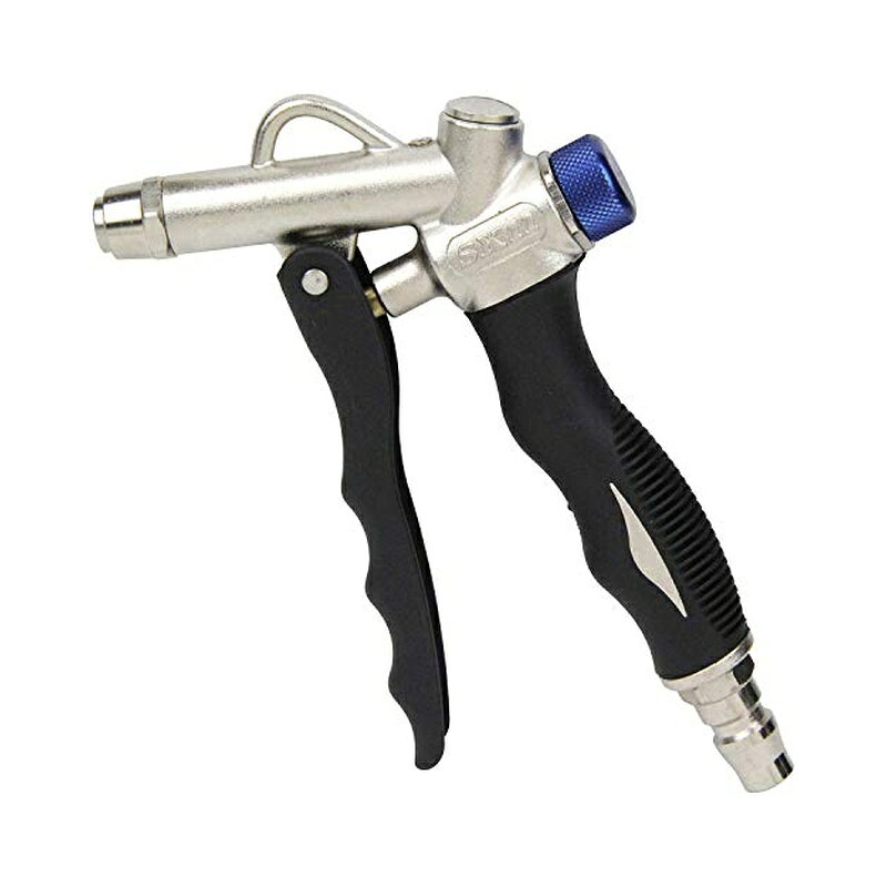 ノズル:セフティノズル 空気消費量:70〜470L/min、最高使用圧力:0.7MPa エアー取り入れ口ねじ:M12×1.0、ノズル取付ネジ:G1/8(PF1/8めねじ) 適用流体:空気、仕様:ダイヤル式無段階流量調整 本体:アルミダイキャ...