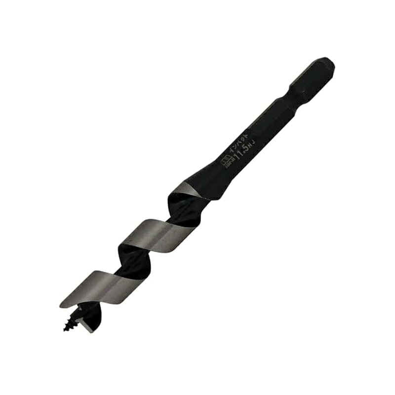 仕様:6.35mm六角軸 全長×ネジ丈:100×60mm 軸:普通鋼 刃:普通鋼 手軽さを求めたインパクトドライバ対応のドリル 【用途】 一般木材11.5mm穴あけ用ドリル 【特徴】 ・先ネジとケガキ刃を従来ドリルよりも小さくすることで、イ...