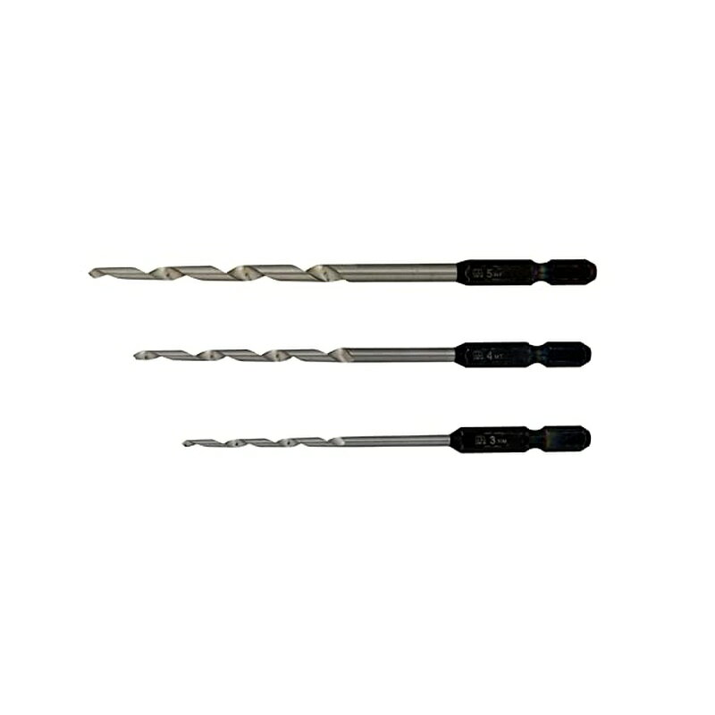 軸径:6.35mm六角軸、材質:普通鋼 【3mm】全長:110mm・ネジ丈:45mm、【4mm】全長:125mm・ネジ丈:60mm、【5mm】全長:135mm・ネジ丈70mm 適用材:一般木材・石膏ボード・パーティクルボード・樹脂 適用機種...