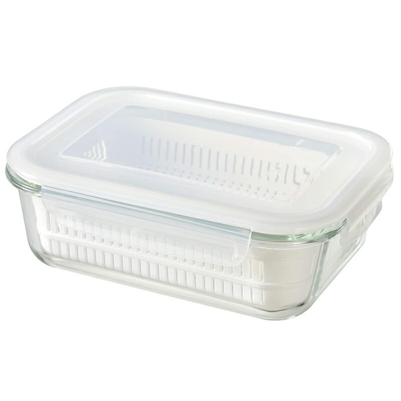 ＜マジカリーノ 耐熱ガラス角型容器セット Lサイズ＞ ●1台5役の角ざる付 ●下ごしらえ、作り置き、ケーキまでこれ1つで作れるマルチキット。 ●電子レンジ・オーブンで作れる簡単レシピ付。 ・電子レンジ対応 ・オーブン対応 ・食洗器対応 【商...