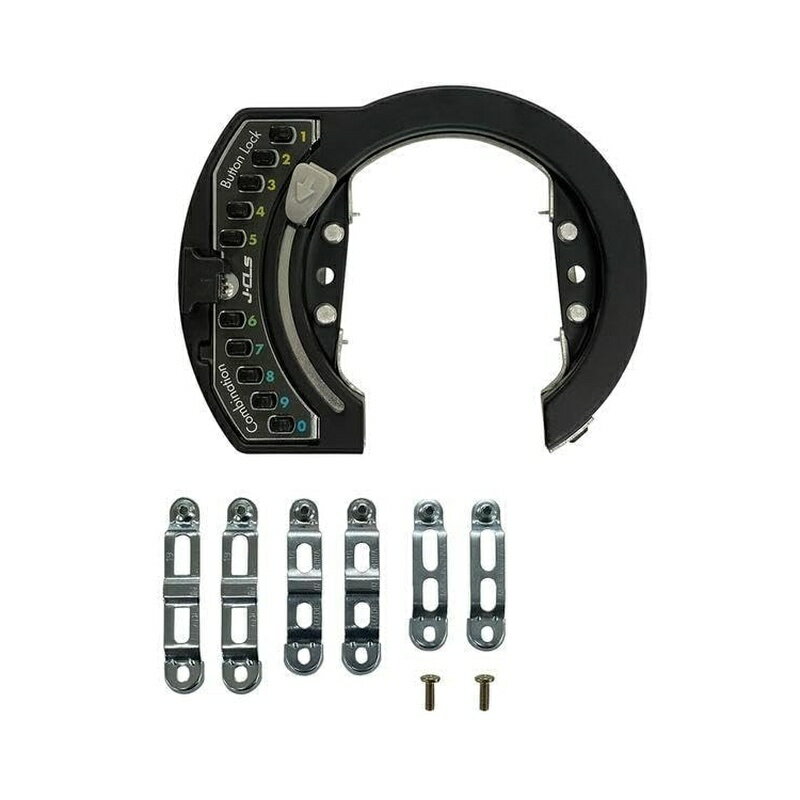 J&C(ジェイアンドシー) 可変式ボタンリング錠 JC-080CLB BK ・10個のボタンで好きな番号で設定可能 ・桁数は自由 軽快車/電動アシスト付き自転車取り付け用 取り付けステーの太さに応じて ・Φ13/16/19(mm)3種のステ...