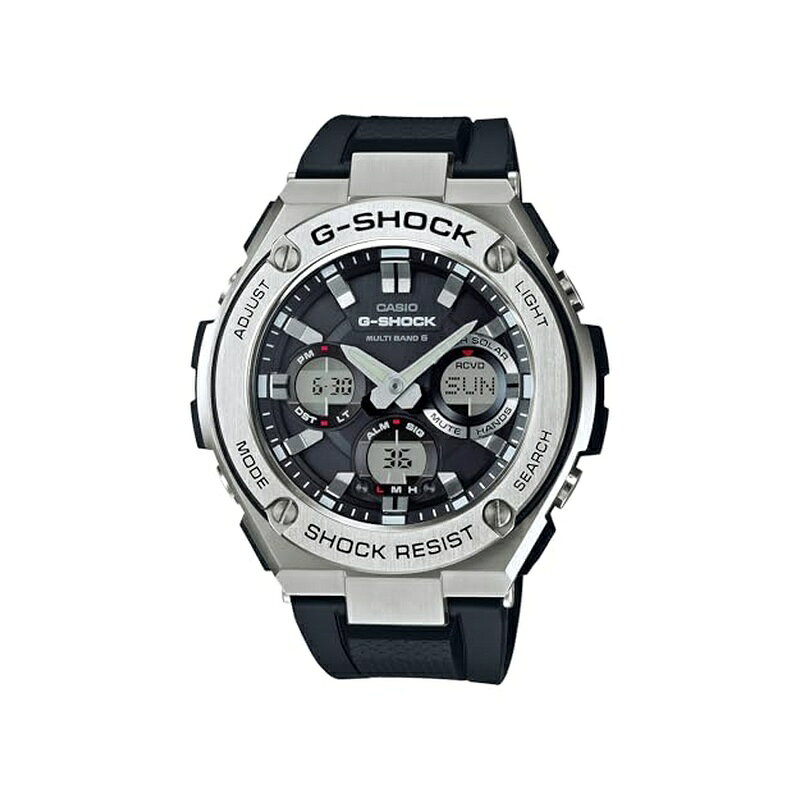 タフネスを追求し進化を続けるG-SHOCKから、「レイヤーガード構造」を採用したG-STEELです。 ベゼル部に異なる素材を用いて、二層のレイヤー構造にすることにより耐衝撃構造を強化。 ベゼル上部にメタル（ステンレス）を使用した場合は下部に...