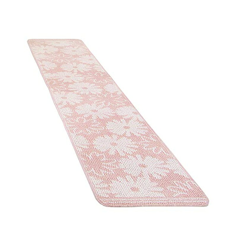 色: ピンク サイズ：約45cm×240cm マットの高さ：約7mm 素材：ポリエステル100％ 裏面すべり止め加工 生産国：中国 ゆったりとしたデイジーの花をいっぱいにレイアウトした華やかなキッチンマットです。 忙しい毎日を穏やかな気持ち...