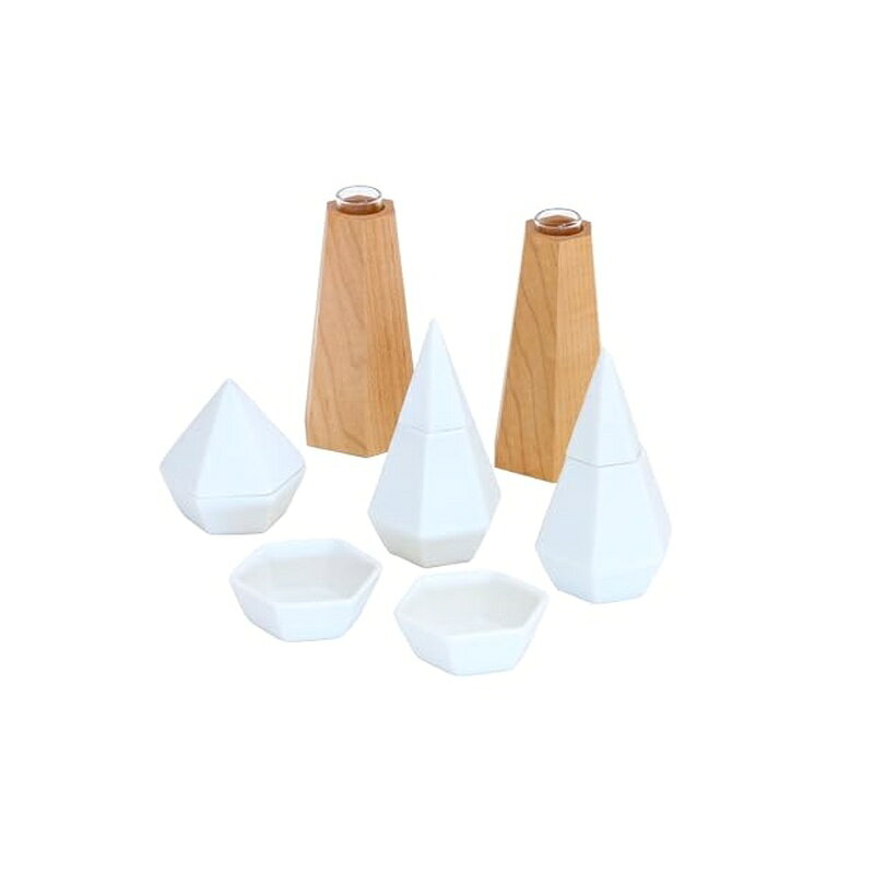 【セット内容】皿×2、水玉、瓶子×2、榊立て×2 【各サイズ】水玉外寸：4.7(高)-4.5(巾)-4(奥) 、フタ 3.2(高さ)cm 　/皿外寸：1.5(高)-4.5(巾)-4(奥) cm　/瓶子外寸：8(高)-4.5(巾)-4(奥) ...