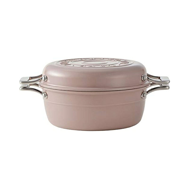 おいしさ、しあわせ、じんわり広がる。 品　種：鋳物鍋 カラー：薄桜【ガス火用】 サイズ：21cm 本　体：アルミニウム合金 内　面：セラミック塗膜加工 外　面：ほうろう（薄桜・青墨）、サテン仕上げ（しろがね） 底　面：鉄・アルミニウム溶射　...