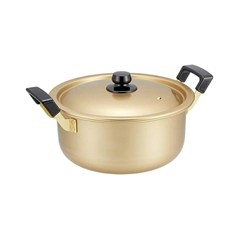 【GAS】純しゅう酸味づくし 品　種：両手鍋 サイズ：22cm 本　体：アルミニウム　プレス製 内　面：しゅう酸アルマイト加工 外　面：しゅう酸アルマイト加工 取っ手：フェノール樹脂（37cm,40cm,44cmはパイプ式） 原産国：日本 ...