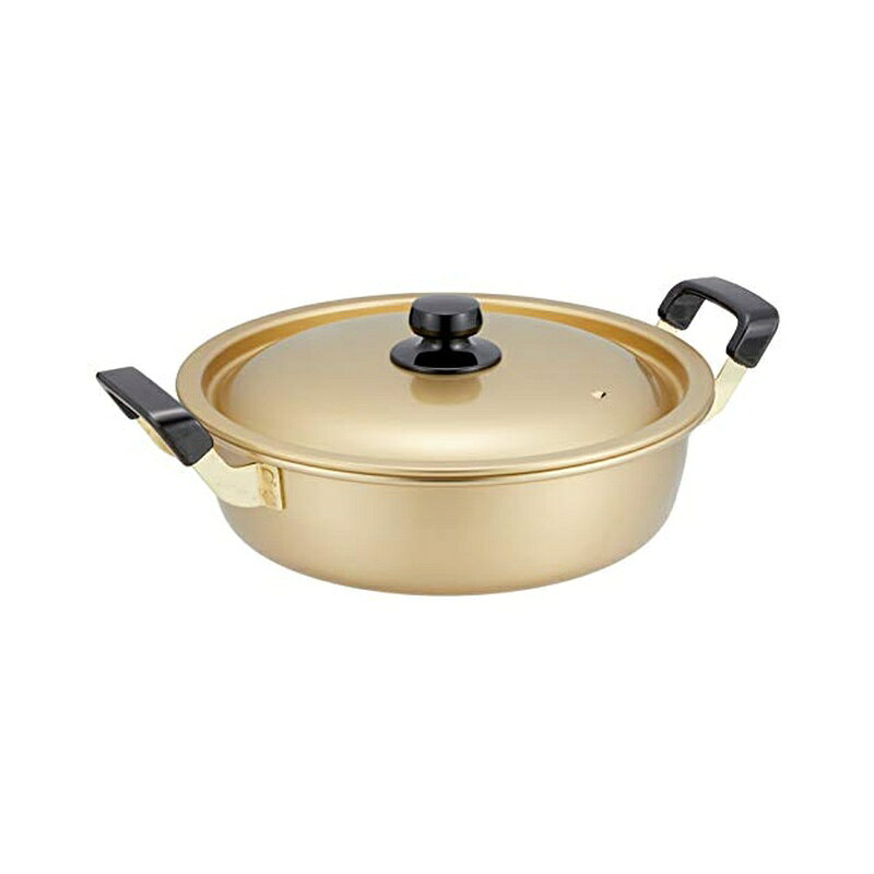【GAS】純しゅう酸味づくし 品　種：浅鍋 サイズ：26cm 本　体：アルミニウム　プレス製 内　面：しゅう酸アルマイト加工 外　面：しゅう酸アルマイト加工 取っ手：フェノール樹脂（37cm,40cm,44cmはパイプ式） 原産国：日本 商...
