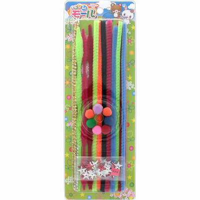 [商品説明] 〇学校の工作で使える、モール、ボンボン、スパンコール、テグスが入ったセットです。 [商品仕様] 〇サイズ：W85×H240×D12mm 〇材質：(モール)ポリエステル・針金、(ボンボン)ナイロン、(スパンコール)PVC、(テグ...