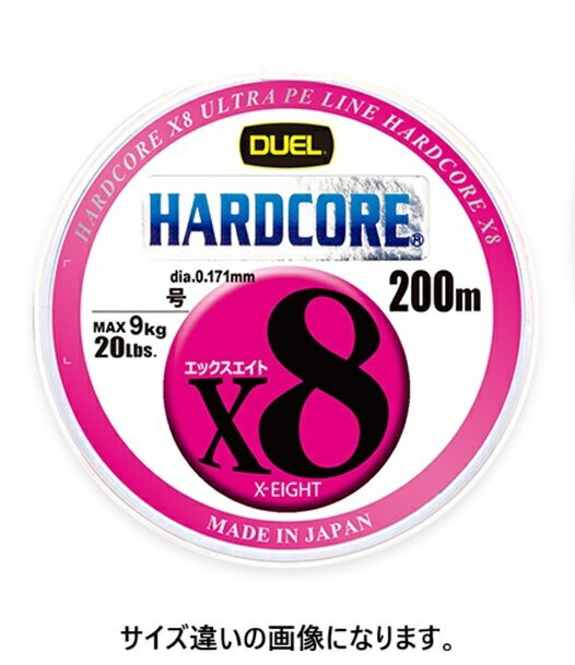 ●【メーカー】:DUEL(デュエル) ●【ブランド】:HARDCORE X8 ●【サイズ】:1.2号 ●【カラー】:5CBL ●【巻き量】:200m ●【標準強力(kg)】:8.8 ●【MAX直線強力(Lbs.)】:27 ●【MAX直線強力...