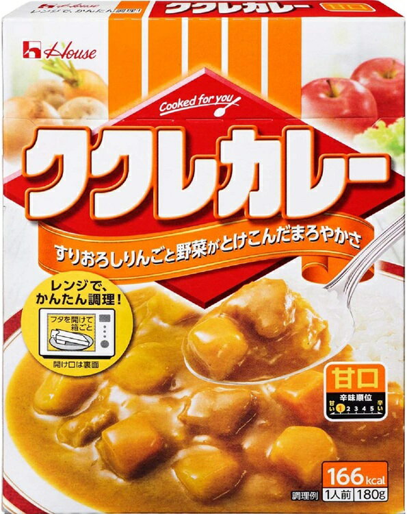 ●【メーカー】:ハウス食品(株) ●【ブランド】:ククレカレー ●【原材料】:野菜(じゃがいも、にんじん)、牛肉、牛脂豚脂混合油、小麦粉、砂糖、でんぷん、りんごペースト、ソテーオニオン、食塩、カレーパウダー、酵母エキス、しょうがペースト、ト...