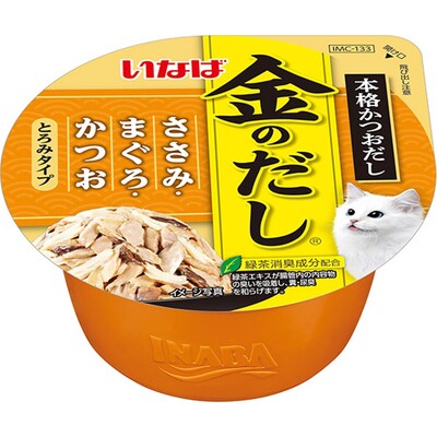 商品説明 本格かつおだしを加えた、風味豊かなとろみタイプ。ビタミンE、タウリン配合で健康に配慮。 品質表示 原材料 かつお、まぐろ、鶏肉（ささみ）、かつお節エキス、増粘多糖類、ビタミンE、タウリン、緑茶エキス 形状 とろみ 保証成分値 たん...