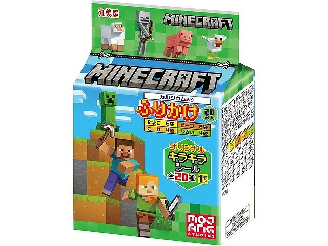 マインクラフトのふりかけ詰合せ（たまご、ビーフ、さけ、やさい）。お弁当にも便利な小袋タイプ。 栄養成分: , エネルギー: , たんぱく質: , 脂質: , 炭水化物:, ナトリウム ※商品の改定等により、パッケージデザイン・内容等は予告な...