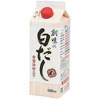 吟味した鰹節と煮干から丹精込めてとった一番だしに本醸造白醤油を加え、だしの香り豊かな白だしに仕上げました。うす色仕立てですので、素材の色と味が生かせます。 栄養成分表示 100ml当たり：エネルギー60kcal、たんぱく質3.7g、脂質0g...