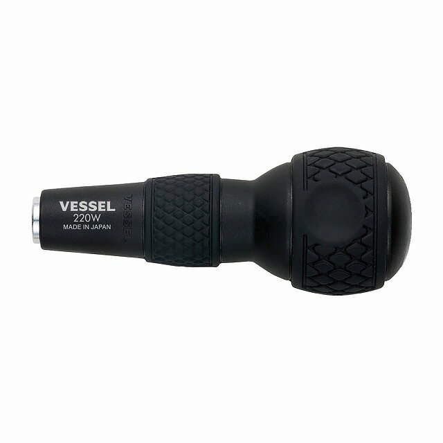 ●電動ドライバー用ビット(対辺6.35mm)を差し込むと使い慣れた　ボールグリップドライバーとして使用可能。 ●ハードな印象のブラックカラーグリップ。 ●クッションリングがついたビットは、ご使用になれませんのでご注意ください。※ ※商品の改...