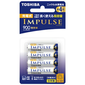 【　商品説明　】 ●フル充電しておけば1年後でもすぐ使えます。 ●つぎ足し充電が可能 【　仕　様　】 ■タイプ：単4形ニッケル水素電池 ■容量：min.900mAh ■充電回数：約500回 ■電圧：1.2V ※商品の改訂等により、パッケージ...