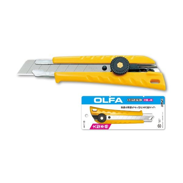 ●【ブランド】：オルファ(OLFA) ●【メーカー】：オルファ(OLFA) ●【包装形態】：ブリスター ●【仕様】：折刃式、替刃式 ●【刃の固定方法】：:ネジロック式 ●【適合替刃】：オルファカッター替刃(大)、特専黒刃(大)、スピードブレ...