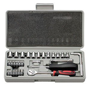 ●【ブランド】： BAL ●【メーカー】：大橋産業 ●【セット内容】 ■6角ソケット 6.35mm 4・4.5・5・5.5・6・7・8・9・10・11・12・13mm ■ドライバービット+1・2・3 -3・4・5 ■ラチェットハンドル 6....