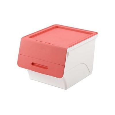 ●リビングや押入収納、キッチンサイド収納、分別ペール、洗面台横の収納、タオルなど浴室周りの収納など用途いろいろ。 ●スタッキングしたままでも中身の取り出しが可能。 ●フタが4段階で開閉し、空いた状態でカチッと止まるから中身がとっても出しやす...