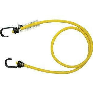 両端に引っ掛け金具付き丸ゴムロープ キャリーカート用 ロープ張り用として 仮留め、固定用に 仕様 品番：BC-81002 色・柄：黄色 製品サイズ：8mm×1000mm 線径：8mm 材質ゴム（内側）：天然ゴム 材質被覆（外側）：ポリエステ...